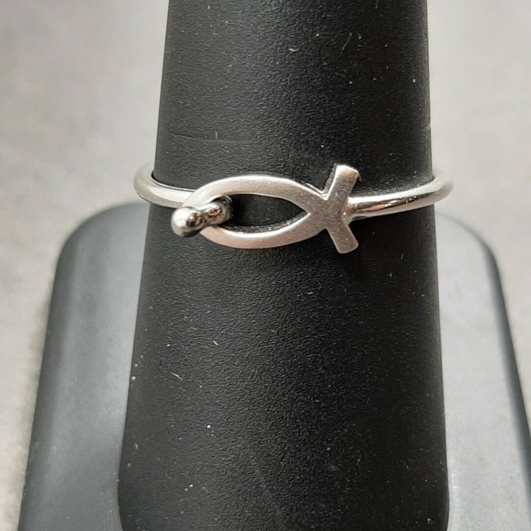 Sterling Silber Ichthus Ring / Christlicher Ring / Religiöser Ring ...