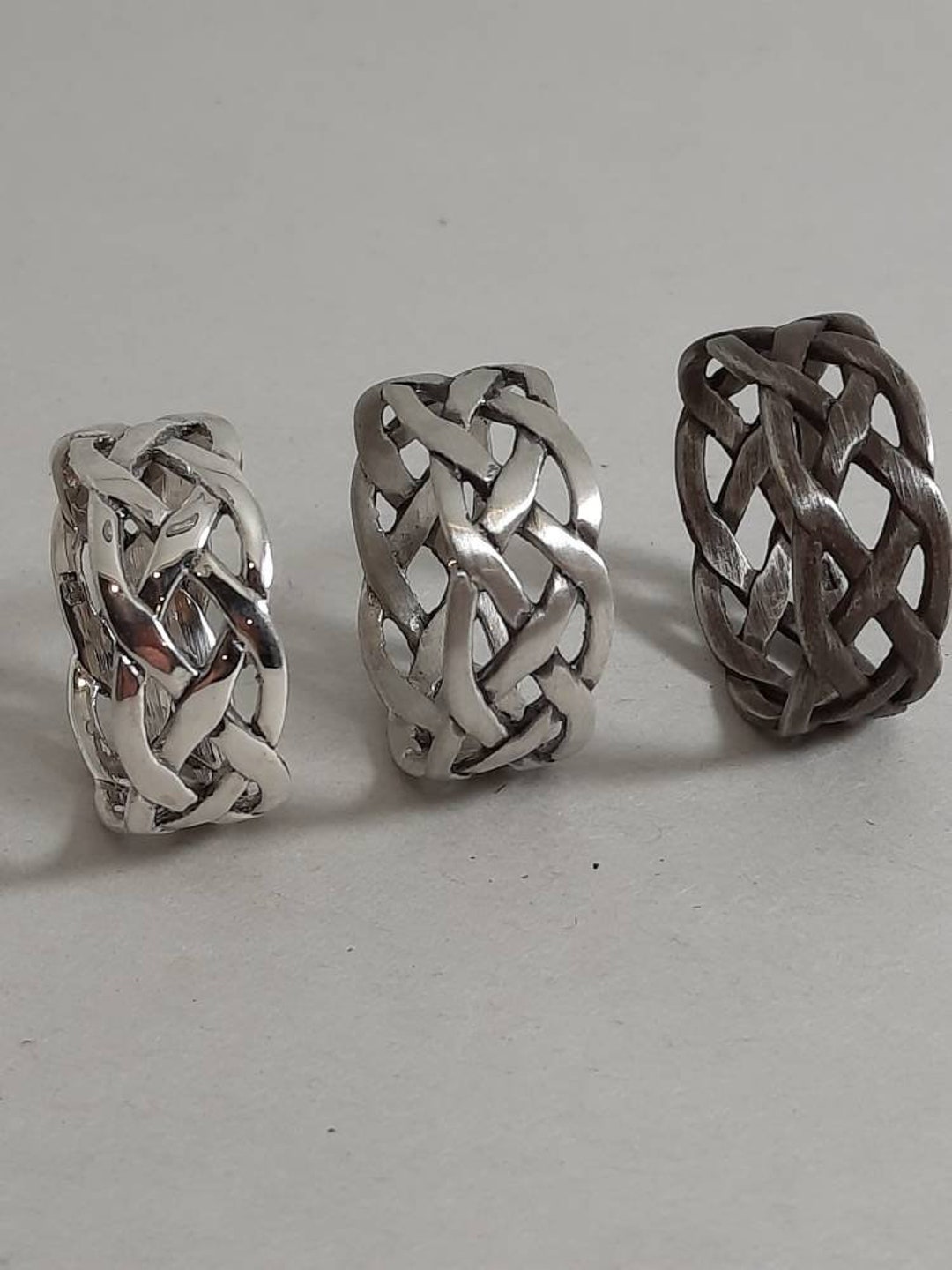 9mm Wide Sterling Silver Weave Ring / Woven Ring / Rope Ring / Braided ...