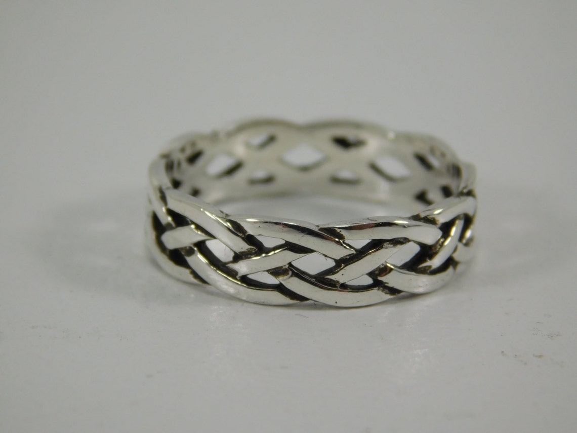 Sterling Silver Weave Ring / Woven Ring / Braided Ring / Pinky Ring ...
