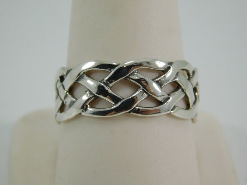 9mm Wide Sterling Silver Weave Ring / Woven Ring / Rope Ring / | Etsy