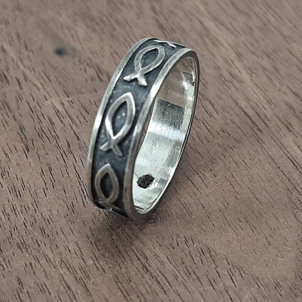 Sterling Silver Ichthus Ring / Christian Ring / Religious Ring - Etsy ...