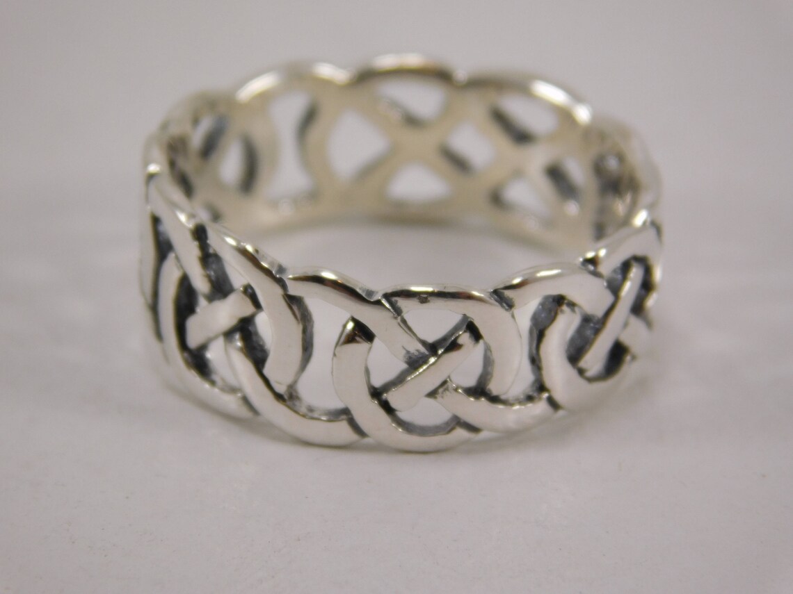 Sterling Silver Endless Knot Ring / Mens Knot Ring / Celtic Ring ...