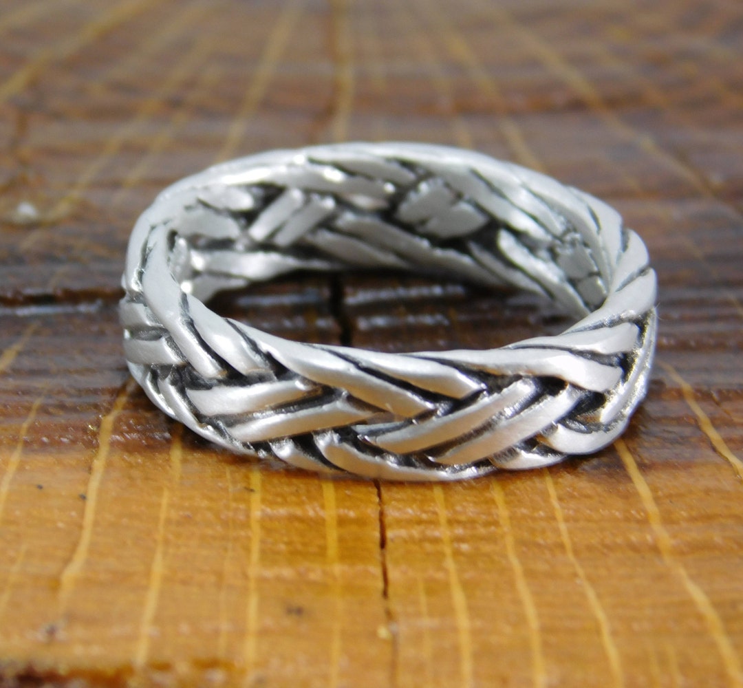 Heavy Sterling Silver Weave Ring Celtic Weave / Woven Ring / Rope Ring ...