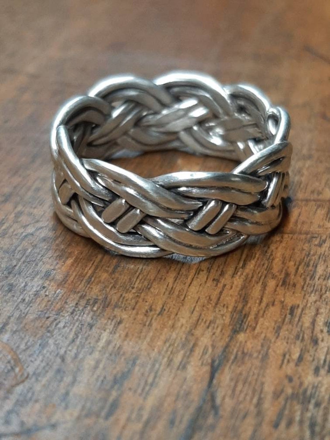 Sterling Silver Celtic Weave Ring , Braided Ring , Woven Ring , Celtic ...