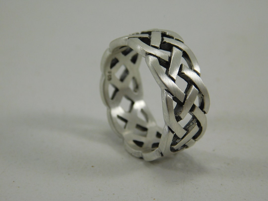 Heavy Sterling Silver Weave Ring / 10mm Wide / Endless Weave Ring ...