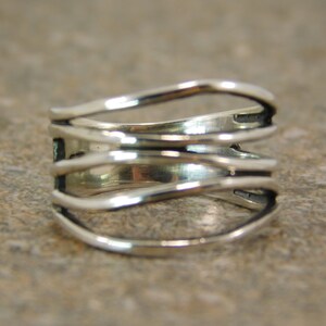 Oxidized Sterling Silver Open Cut Out Design Band Ring - Etsy