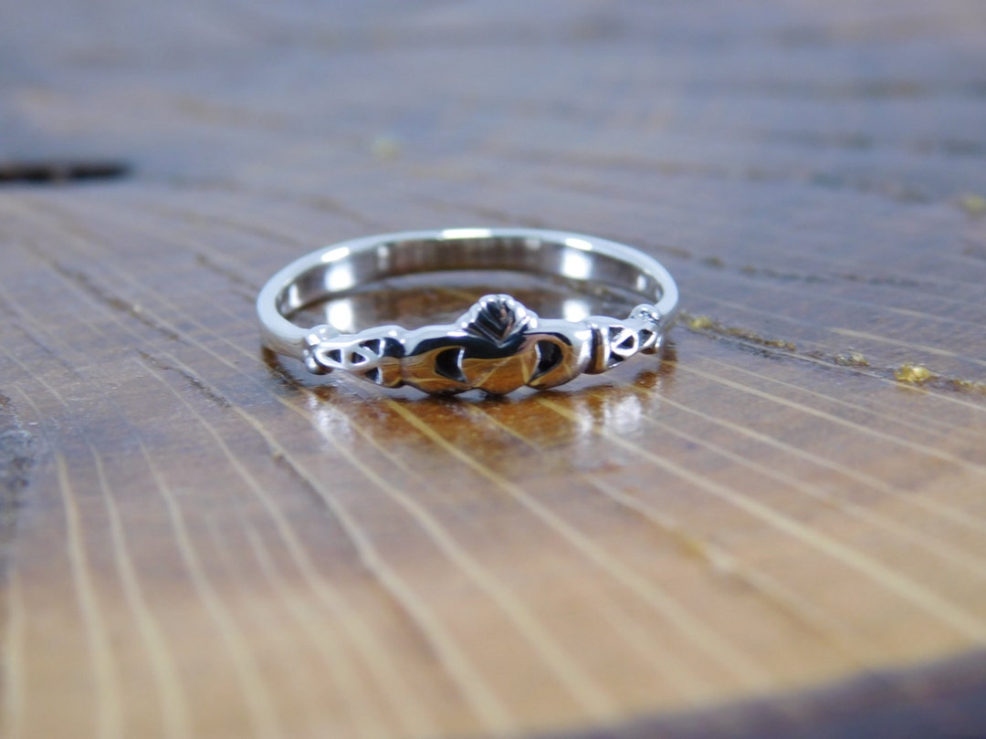 Thin Sterling Silver 925 Claddagh Ring, Promise Ring, Pinky Ring ...