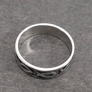 Sterling Silver Ichthus Ring / Christian Ring / Religious Ring / Fish ...
