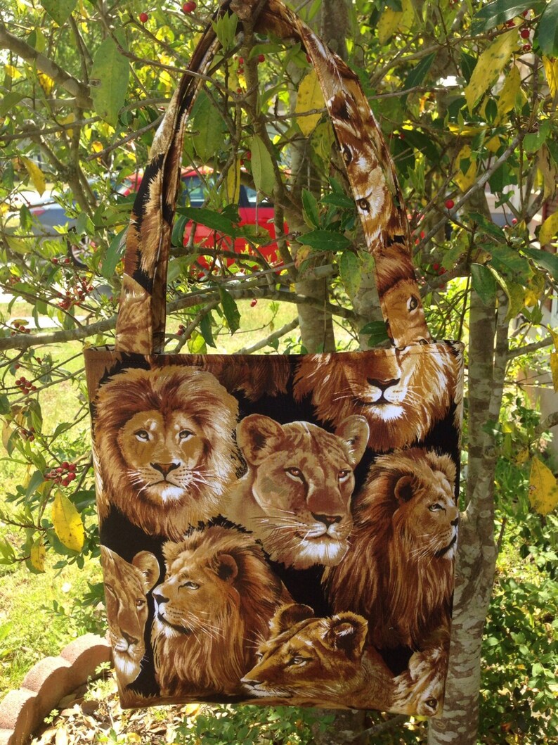 Lions Fabric Purse, Shoulder Bag,fabric Purse,tote Bag,novelty Purse ...