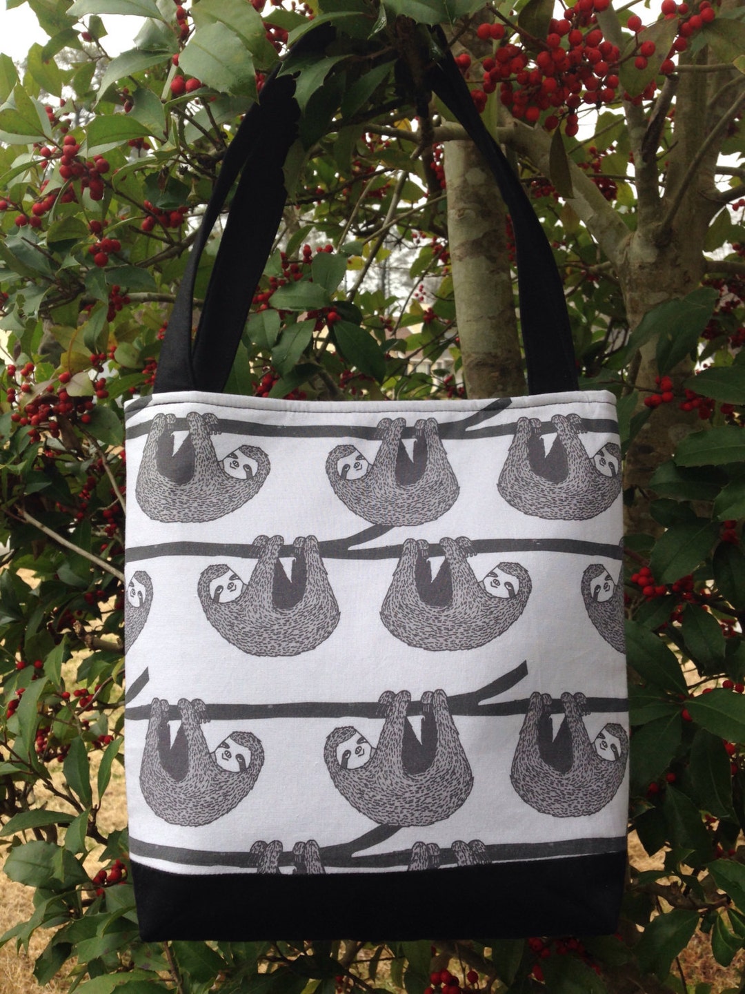 Sloths Fabric Purse, Shoulder Bag, Tote Bag, Gifts, Diaper Bag, Book ...