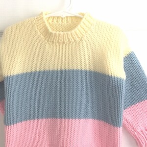 Girls Rainbow Sweater, 5 Years, Childs Striped Sweater, Girls Knit ...