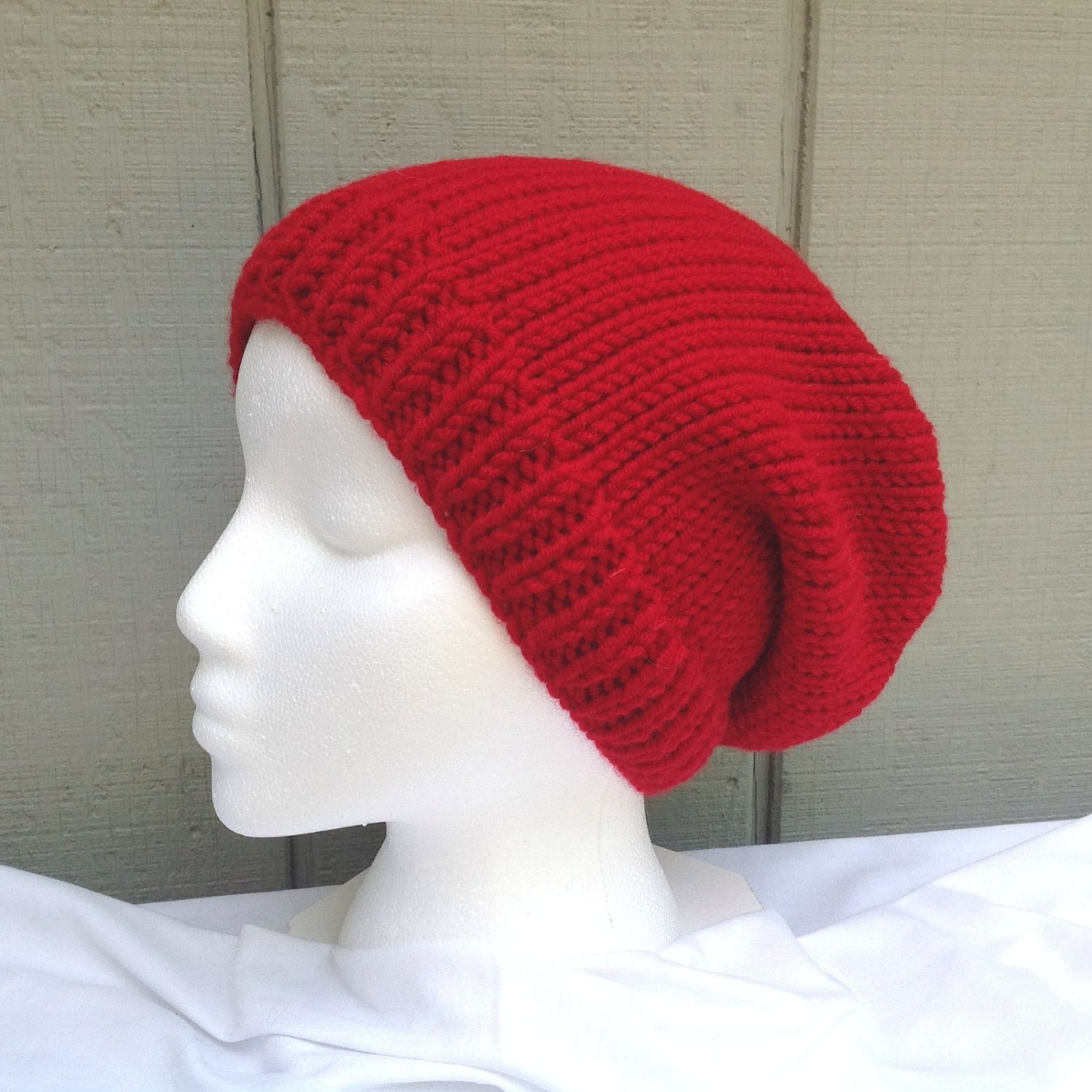 Tuque rouge Tuque rouge laine mélange rouge bonnet ados | Etsy