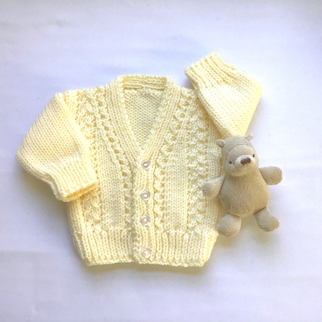 Baby Yellow Sweater, 0 to 6 Months, Baby Knit Cardigan, Infant Clothing ...