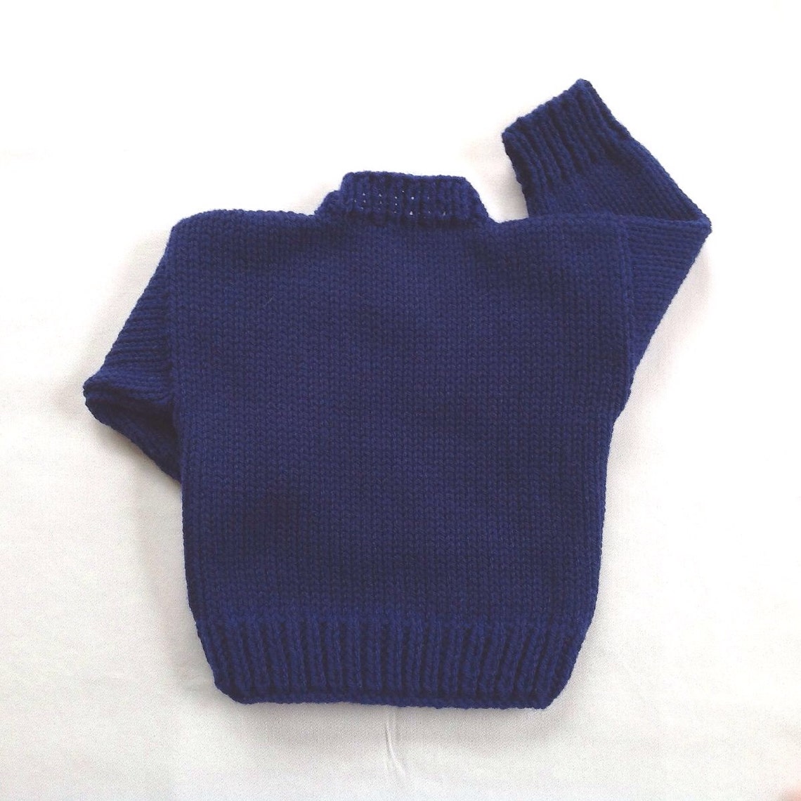 Baby Boy Blue Train Sweater - 6 to 12 Months Boy - Hand Knit Train Baby ...