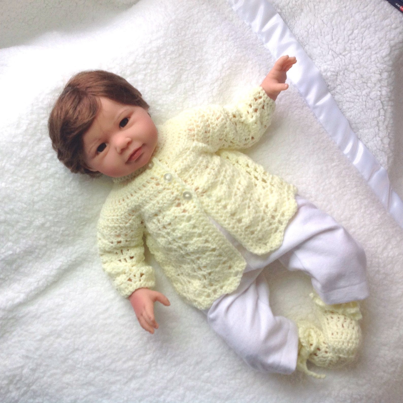 Newborn Baby Coat and Booties Set Yellow Baby Crocheted Set - Etsy