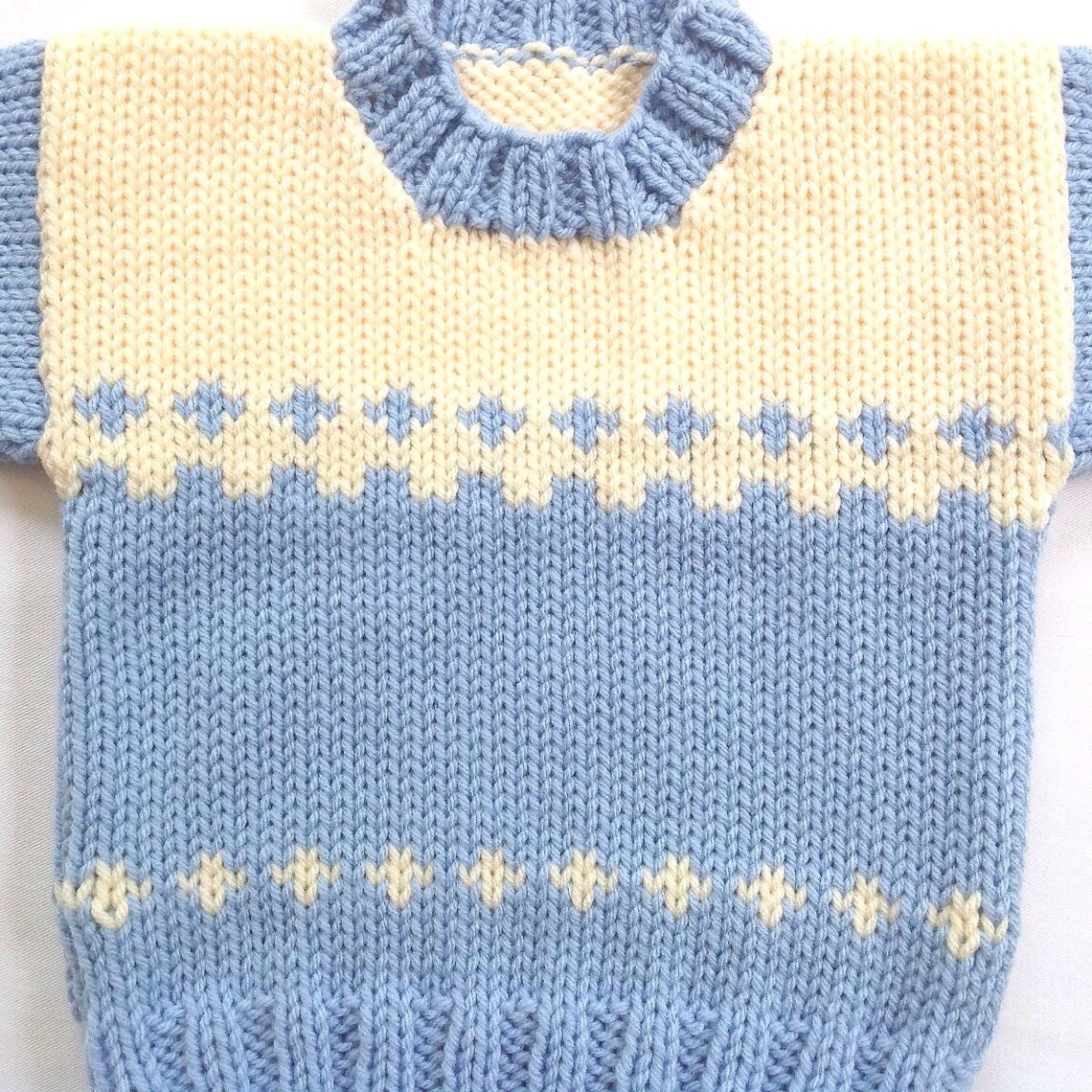 Suéter azul bebé 6 a 12 meses Ropa de bebé tejida a mano - Etsy México