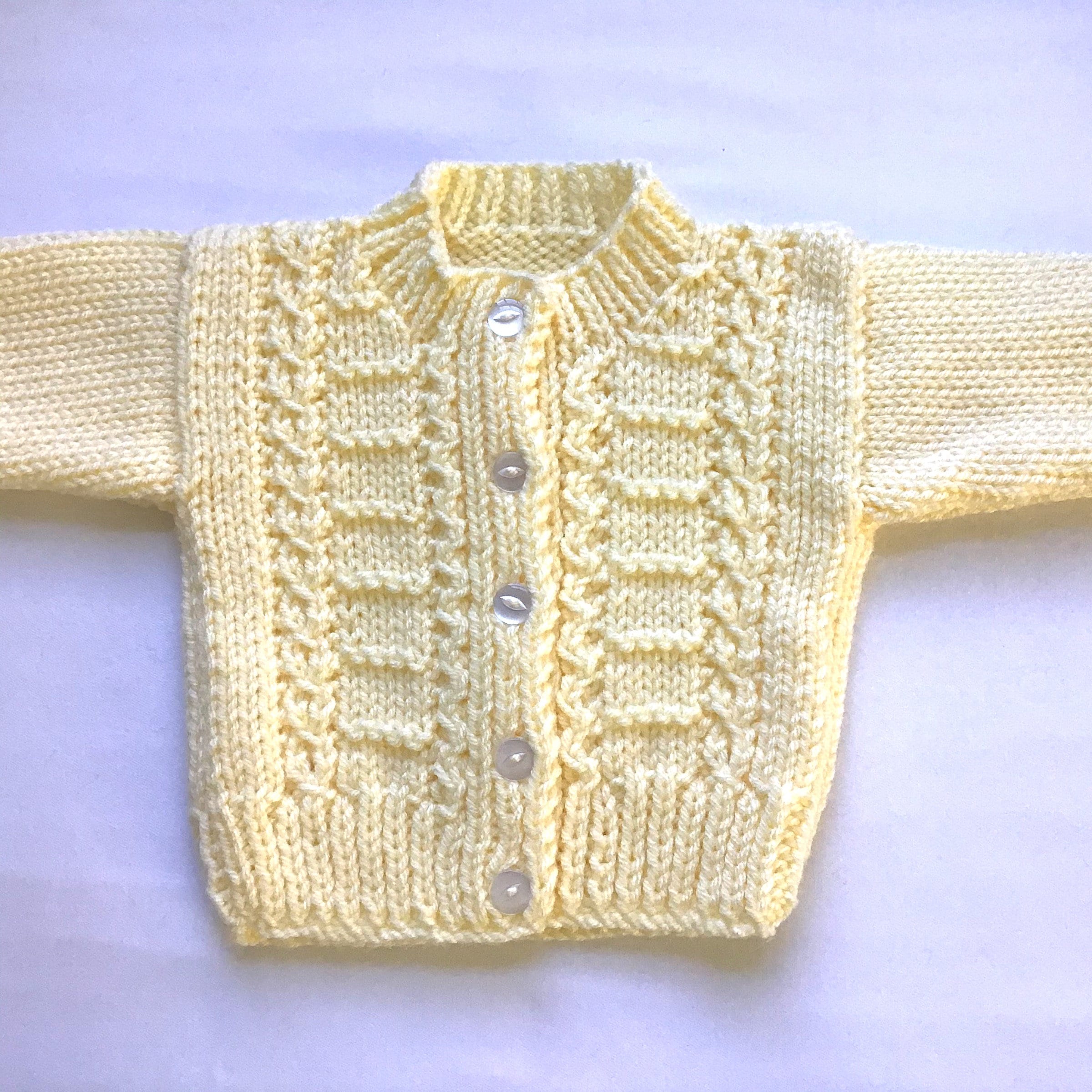 Infant Yellow Cardigan - 0 to 6 Months - Baby Hand Knit Yellow Sweater ...