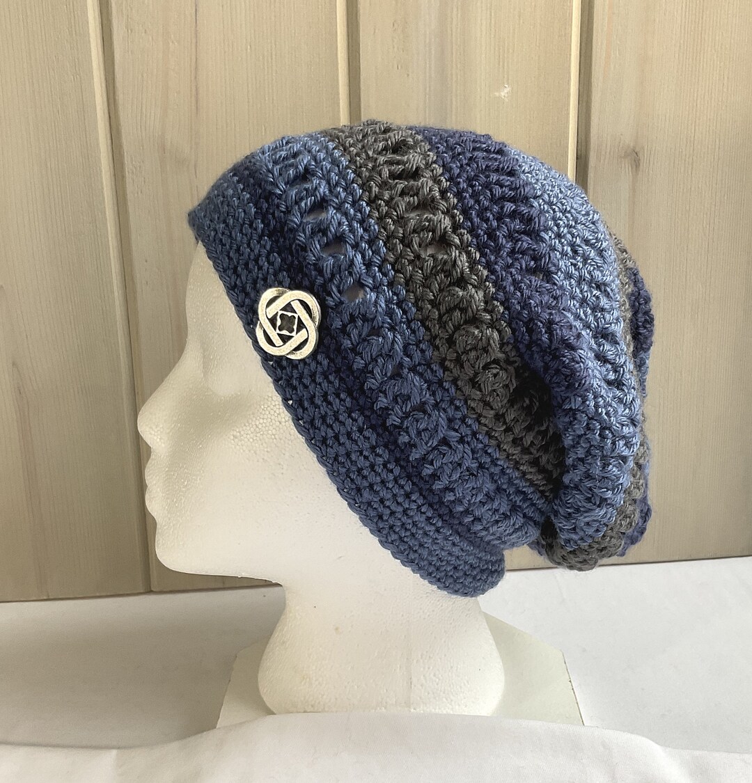 Womens Slouchy Multi Colored Beanie, Striped Colorful Crochet Hat, Gift ...