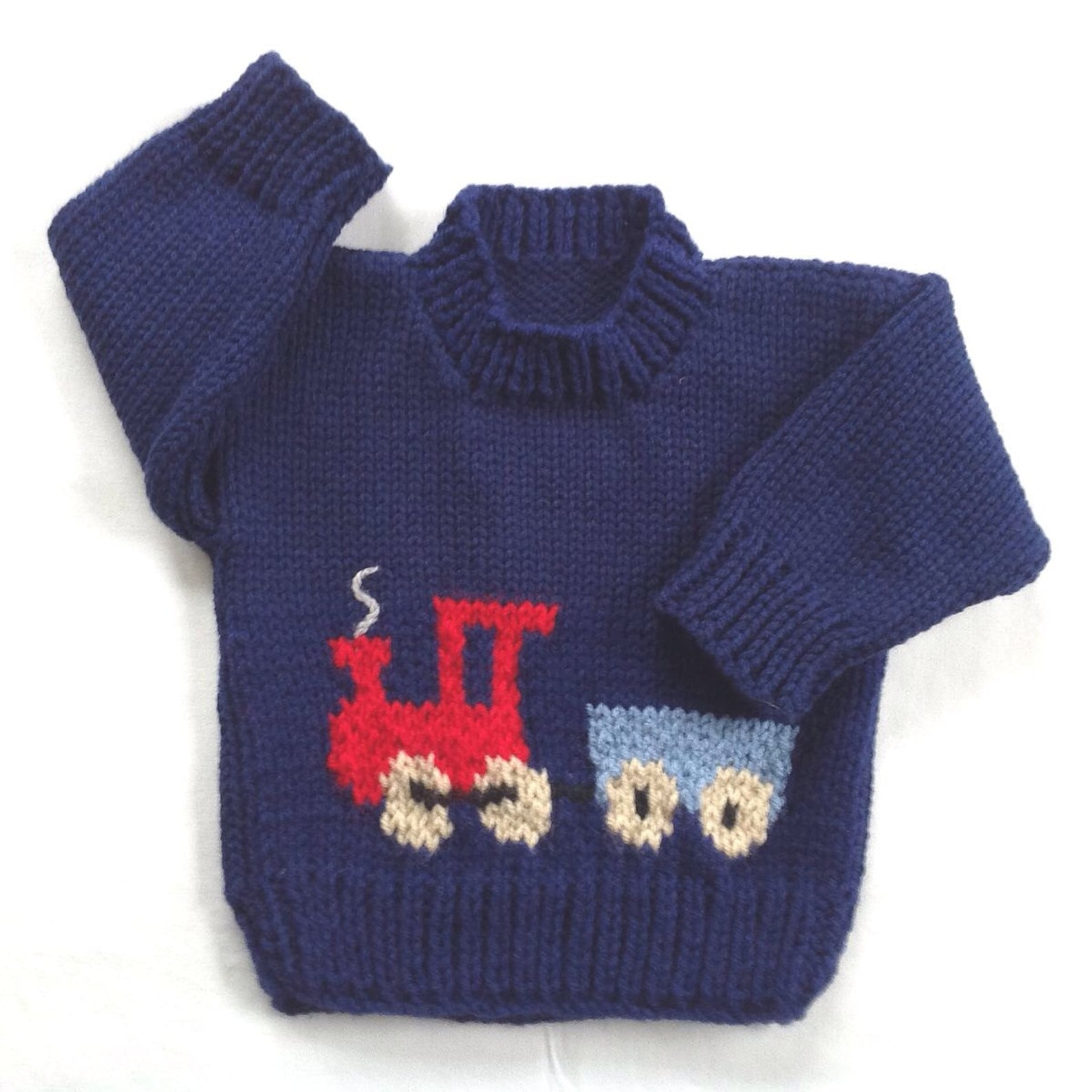 Toddler Train Sweater 12 to 24 Months Kids Hand Knit Train - Etsy