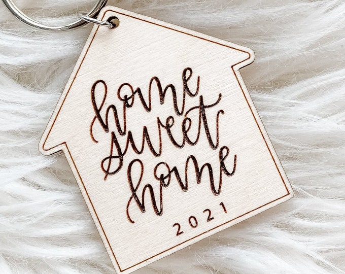 Home Sweet Home 2021 Keychain, New Home Keepsake, New Home Keychain ...