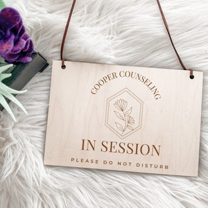 Engraved in Session Sign, Therapy in Session, Therapist, Do Not Disturb ...