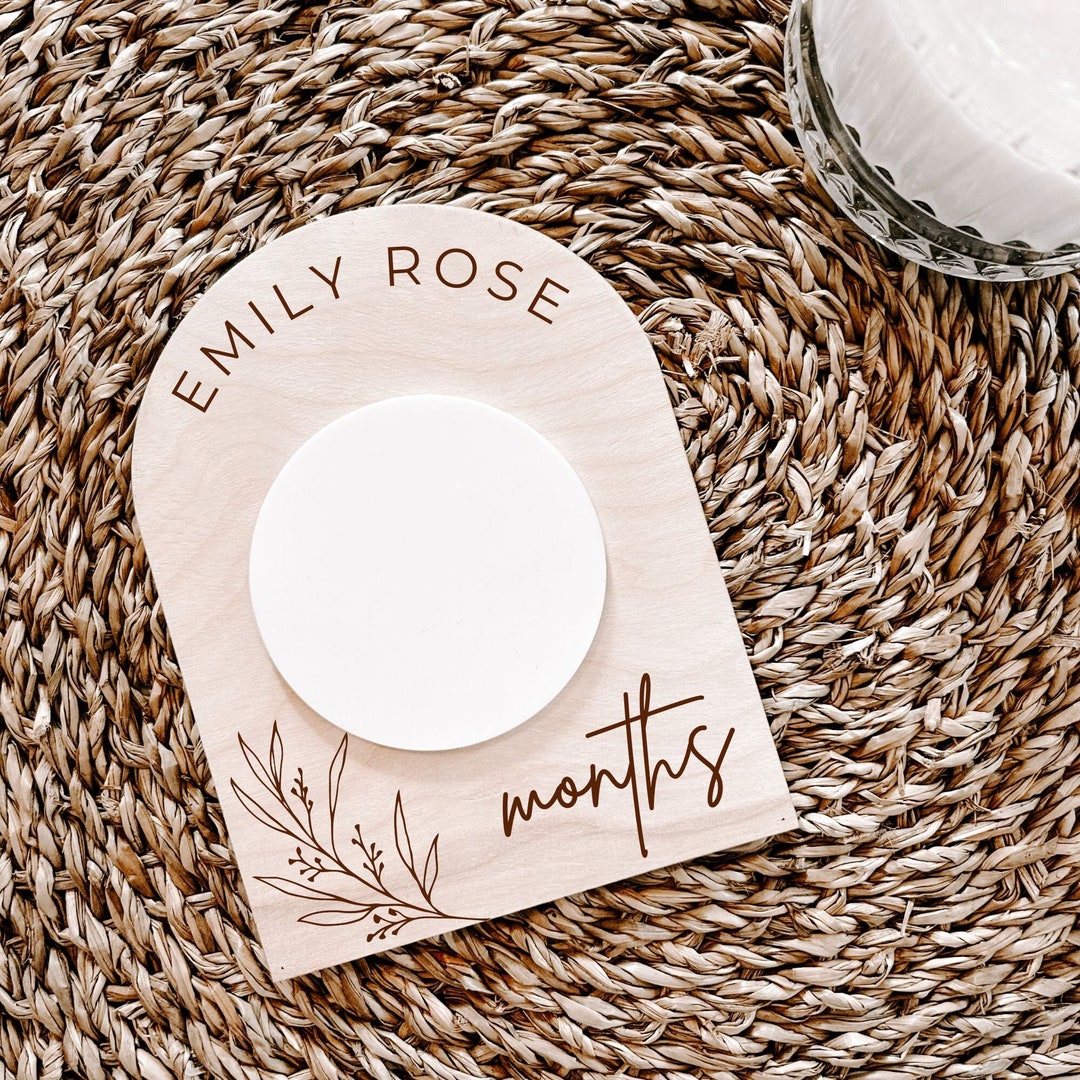 Personalized Monthly Milestone Disc, Baby Photo Props, Baby Monthly ...