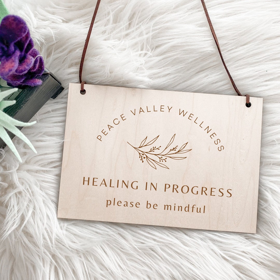 Engraved Healing in Progress Sign, Therapy in Session, in Session Sign ...