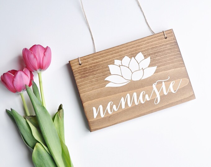 Namaste Sign, Hanging Yoga Sign, Hanging Namaste Sign, Namaste Decor ...