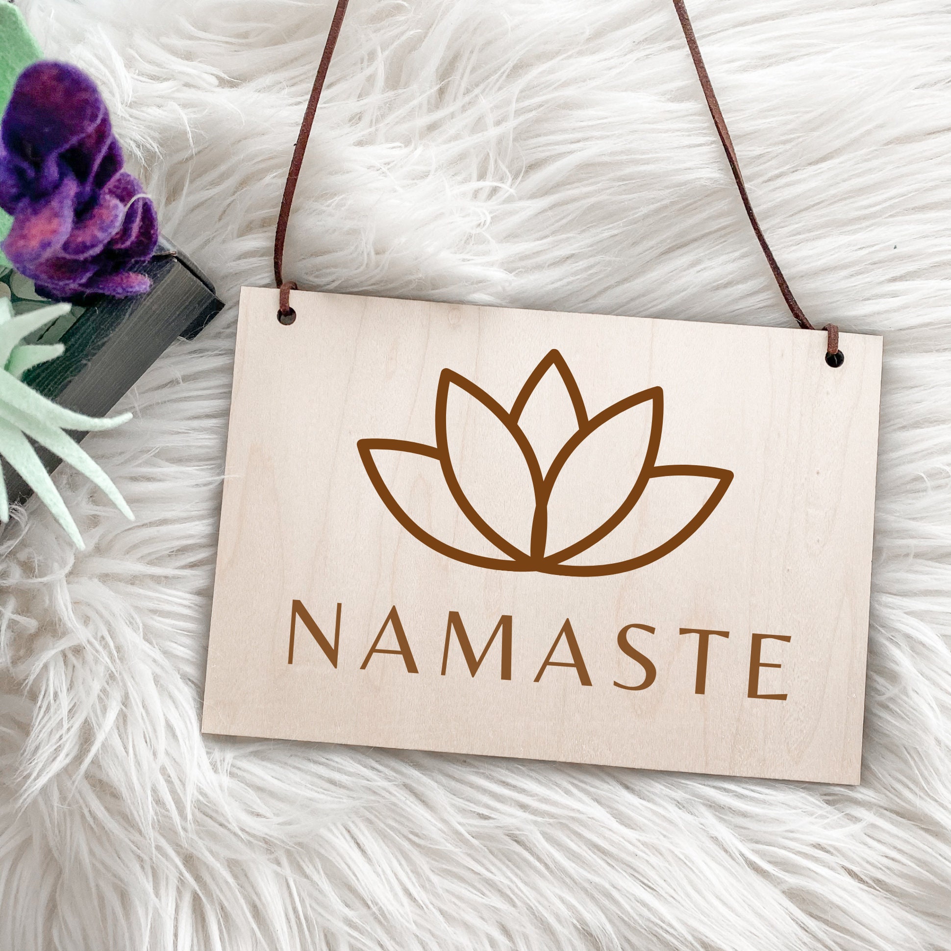 Namaste door sign Namaste Wall Art Yoga studio décor Yoga | Etsy