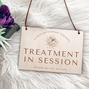 Engraved Treatment in Session Sign, Therapy in Session, in Session Sign ...