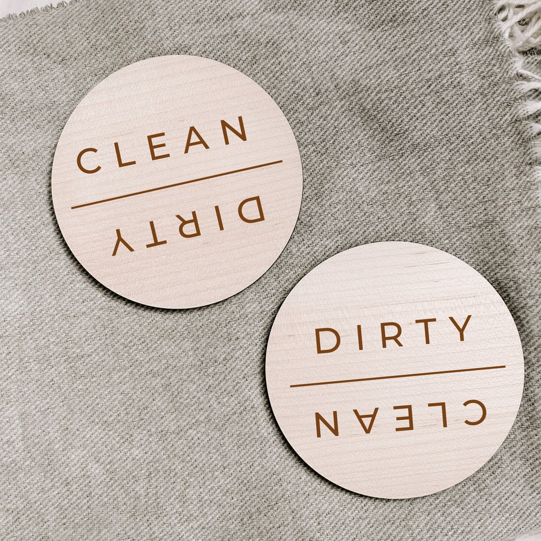 Clean Dirty Reversible Dishwasher Magnet, Clean or Dirty Dishes Sign ...