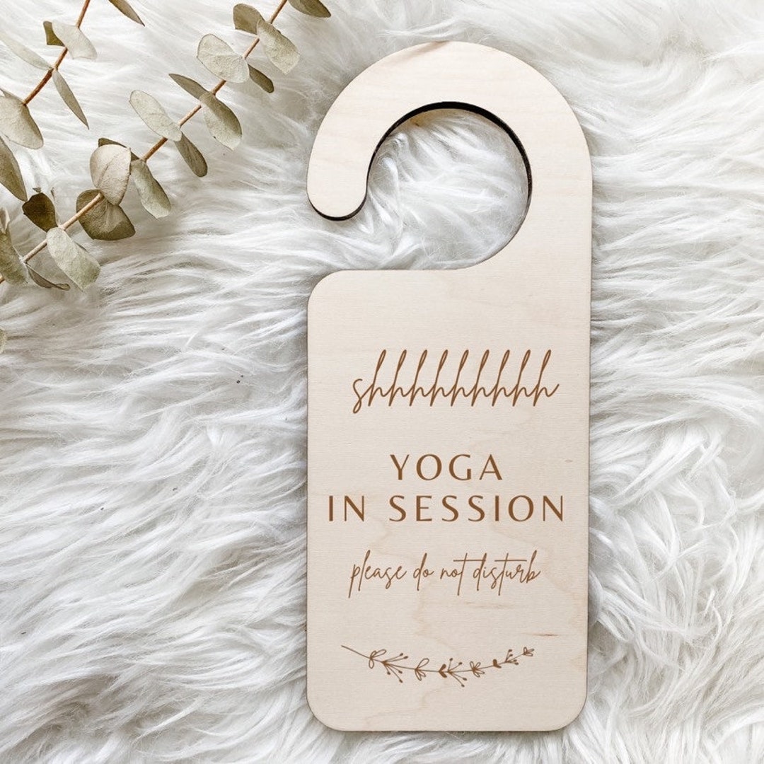Engraved Yoga in Session Sign, in Session Sign, in Session Door Handle ...