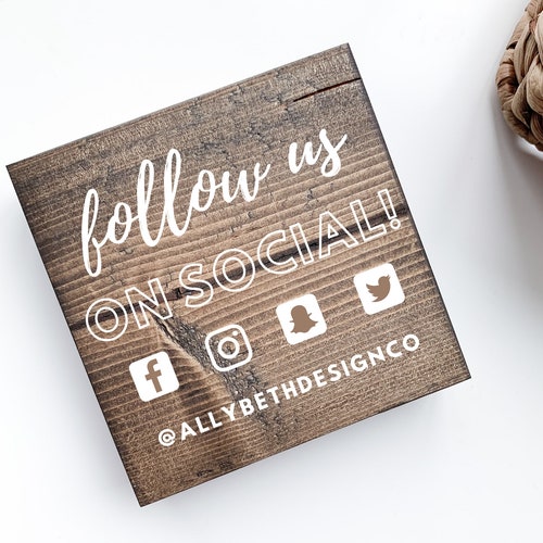 Social Media Sign Social Media Sign Template Follow Us on - Etsy