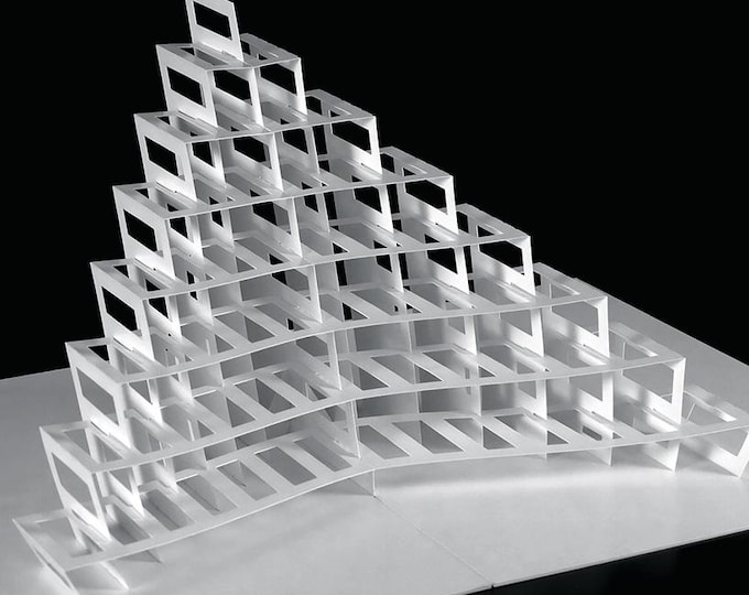 Pop up 3D Card STAIRS TO SUCCESS Home Décor, Handmade Geometric Design ...