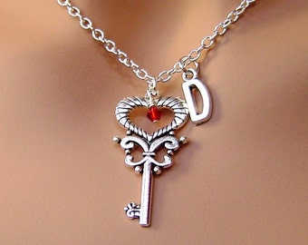 Heart key necklace | Etsy