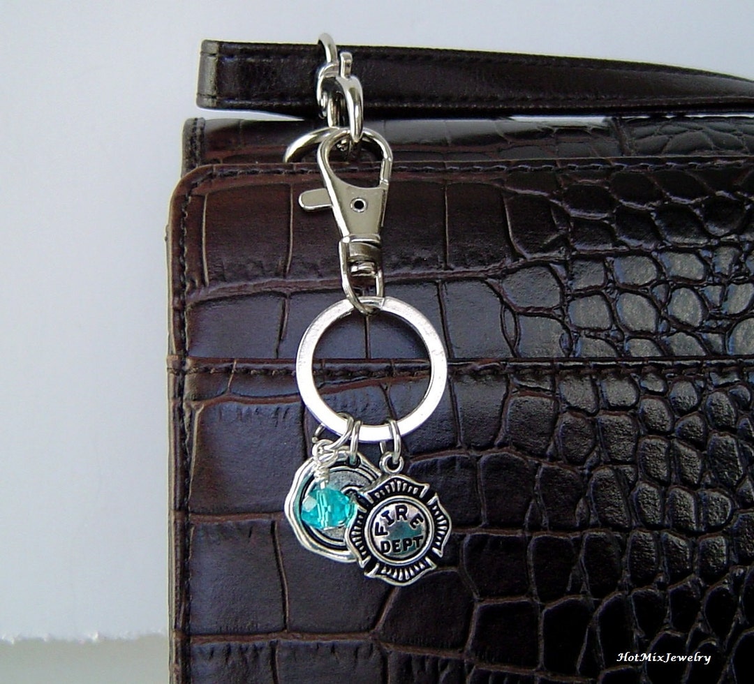 Fire Department Badge Keyring, Personalized Antique Silver Wax Seal ...