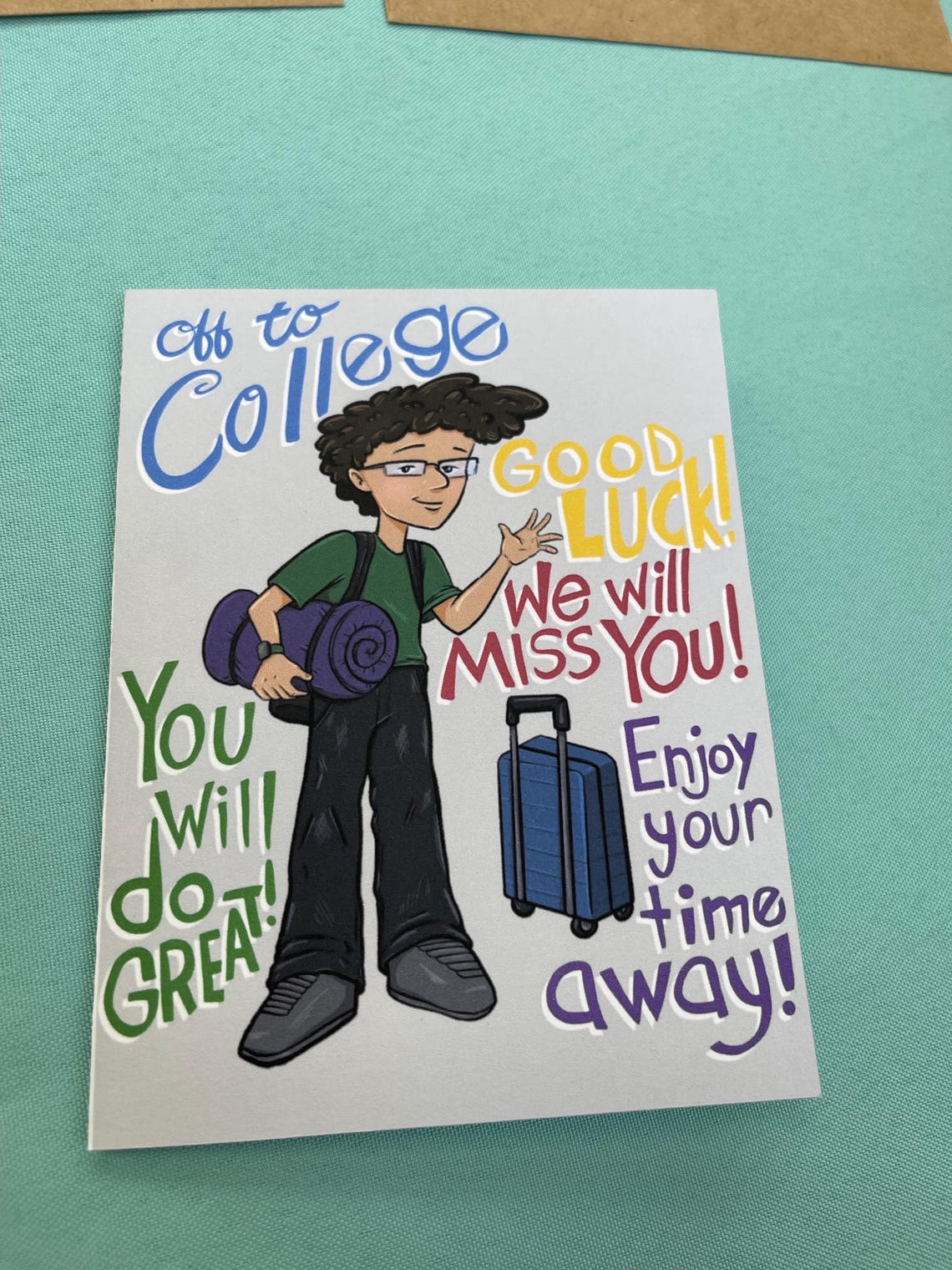 Off to College, Good Luck Card - Etsy