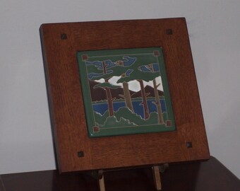 Framed Arts and Crafts Motto Tile-mission Style Frame-john Muir Motto ...