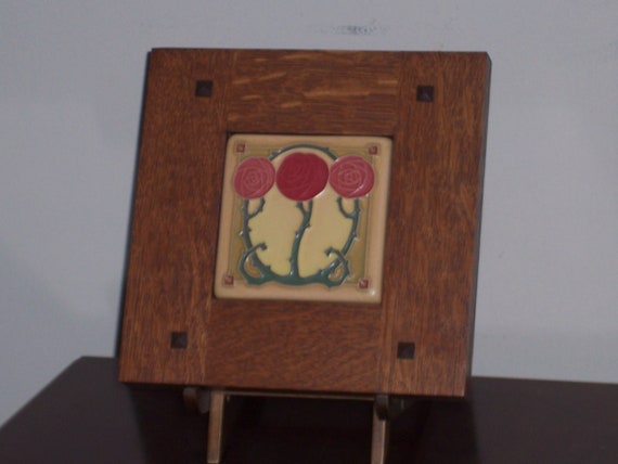 Framed Arts and Crafts Tile-mission Style Frame-macintosh Rose | Etsy