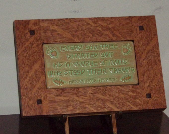 Framed Arts and Crafts Motto Tile-mission Style Frame-henry David ...