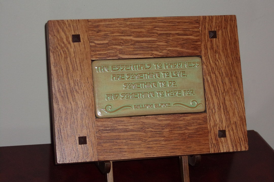 Framed Arts and Crafts Motto Tile-mission Style Frame-william Blake ...