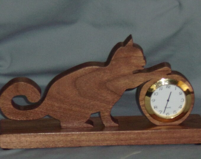 Curious Tabby Clock-desk Clock-mantel Clock-birthday Gift-pet Lovers ...