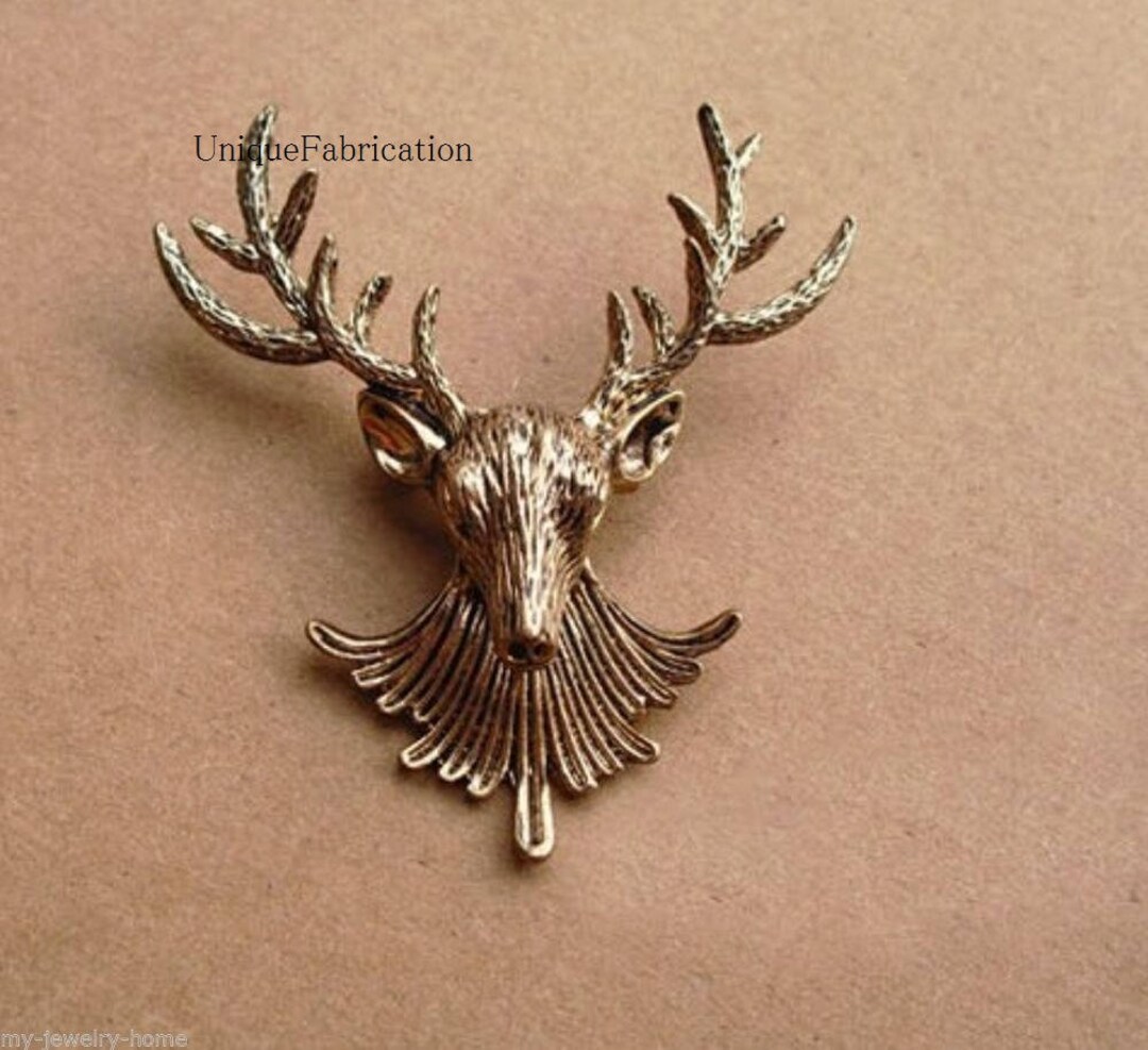 Bronze Colored Stag Deer Lapel Pin Brooch everyday / Weddings - Etsy
