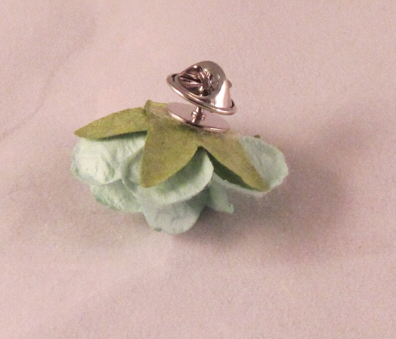 Set of (4) Paper Rose Flower Lapel Pin - Mint Green Collection ...