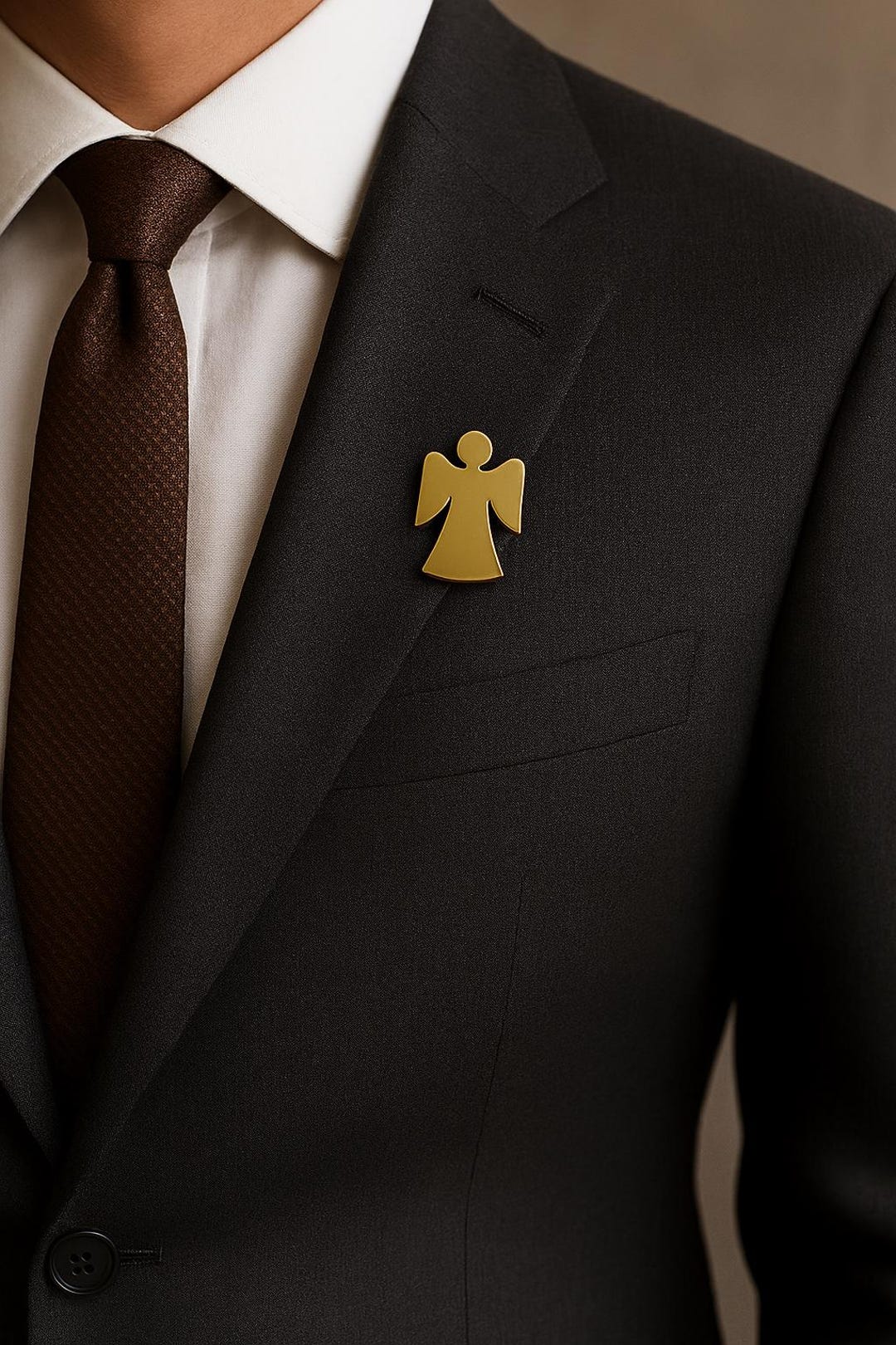 Gold Angel Lapel Pin, Christian Guardian Brooch, Spiritual Accessory - Etsy