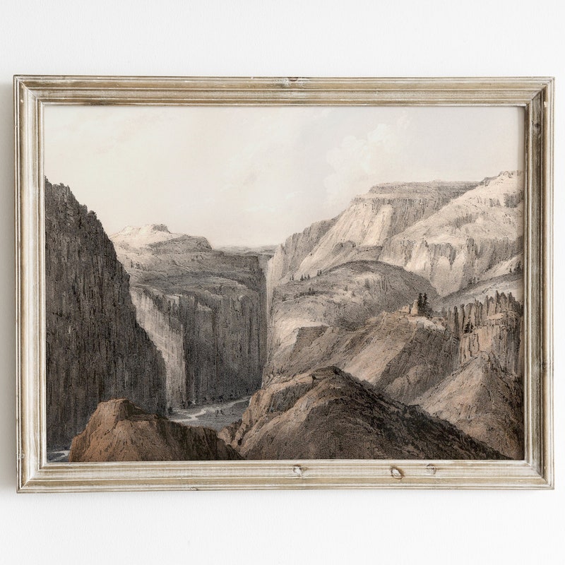 Vintage Mountain Lithograph - Etsy