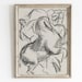 Abstract Horse Line Drawing Print, Vintage Minimalist Wall Art ...