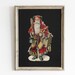 Vintage Santa Art Print, Retro Holiday Art Print, Antique Santa Claus ...