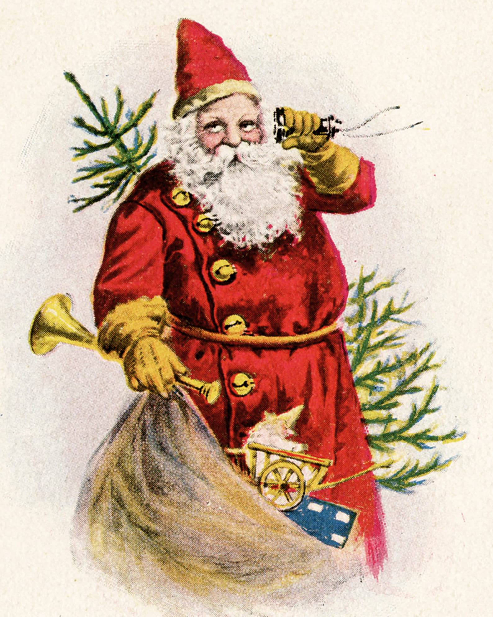 Santa Prints Vintage Art Vintage Christmas Art Santa Wall - Etsy