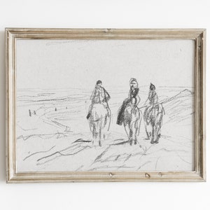 Figure Art, Vintage Sketch Art, Western Wall Art, Abstract Vintage ...
